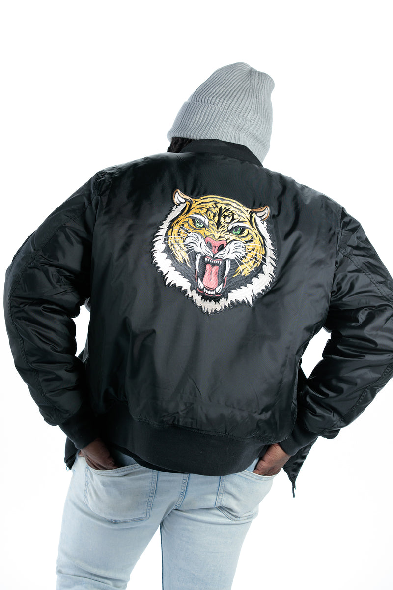 TEKKEN - 'Mishima Tiger' Embroidered Bomber Jacket - Black – 10/0 Merch