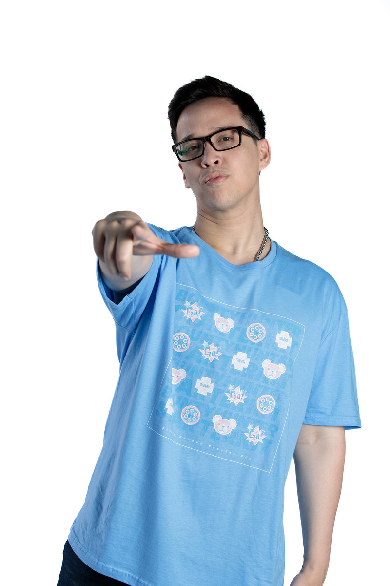 GUILTY GEAR - 'Bounty Hunter Starter Kit' T-Shirt - Light Blue – 10/0 Merch