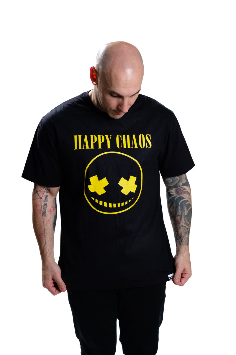 GUILTY GEAR - 'Happy Chaos Smiley' T-Shirt - Black – 10/0 Merch