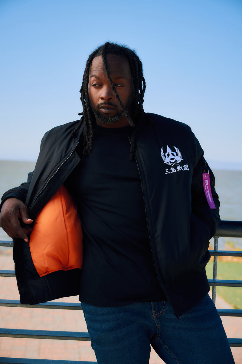 TEKKEN - 'Mishima Tiger' Embroidered Bomber Jacket - Black – 10/0 Merch