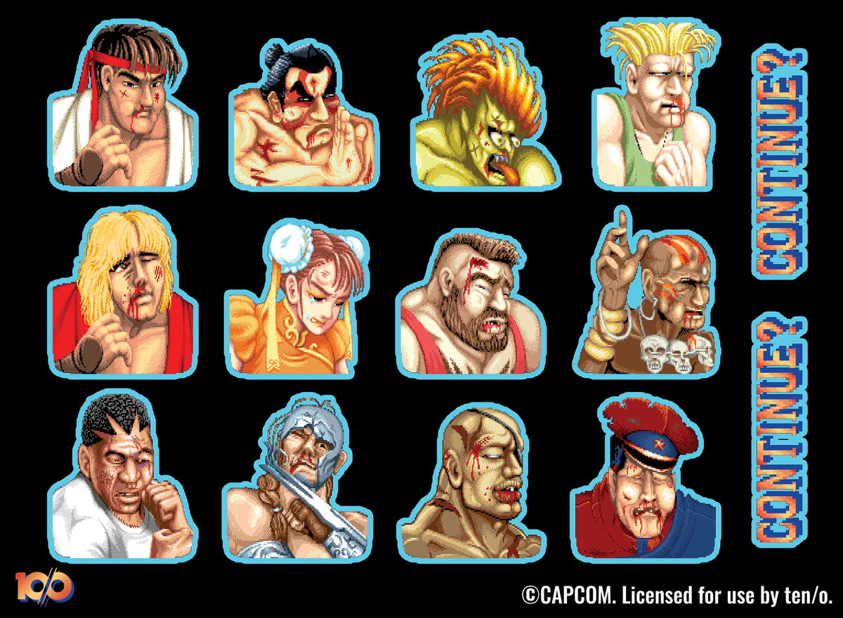 STREET FIGHTER - 'Continue?' Sticker Pack – 10/0 Merch