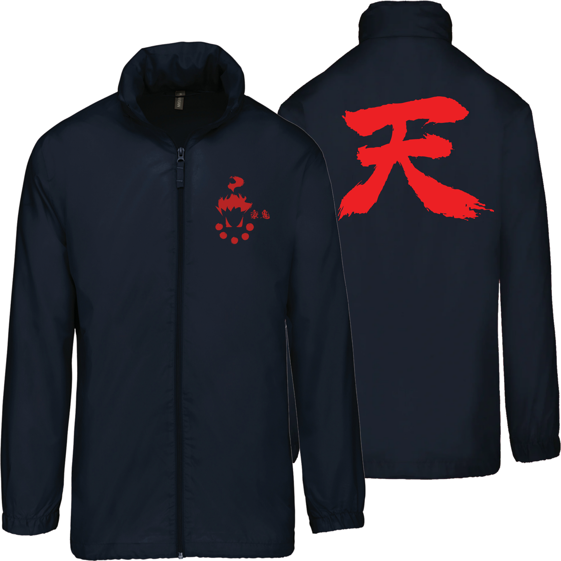STREET FIGHTER - 'Akuma Heaven' Windbreaker - Navy – 10/0 Merch