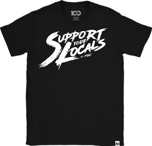 ten/o - 'Support Your Locals Logo' T-Shirt - Black – 10/0 Merch