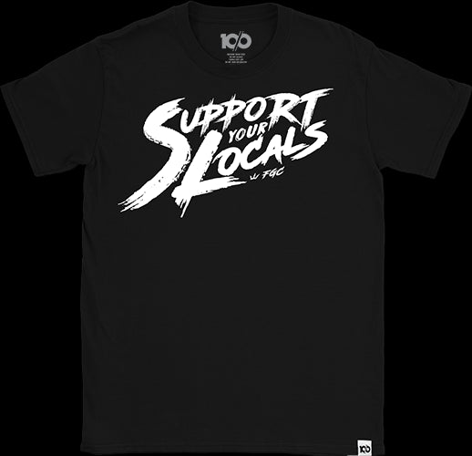 ten/o - 'Support Your Locals Logo' T-Shirt - Black – 10/0 Merch